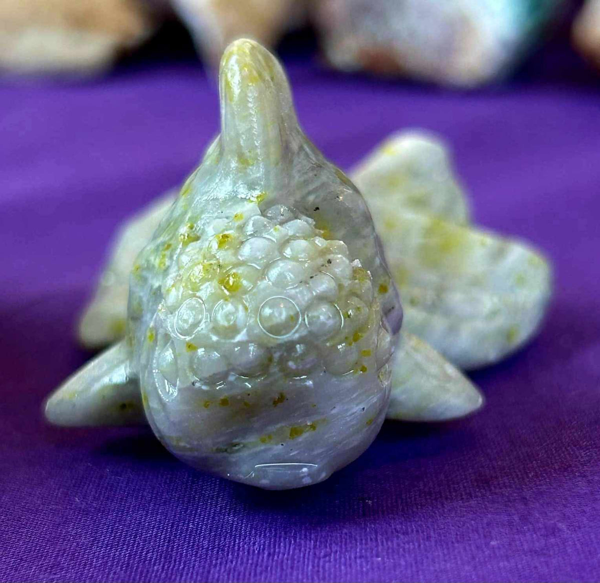 Lemon Jade Crystal Goldfish Carving 💚🍋🤍🐟 – Erika's Classy Crystals