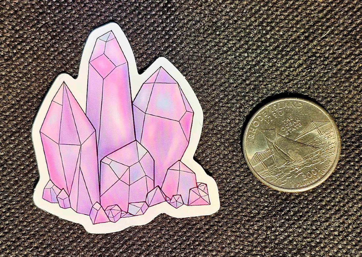 Pink Crystal Points Cluster Enchanted Sticker – Erika's Classy Crystals