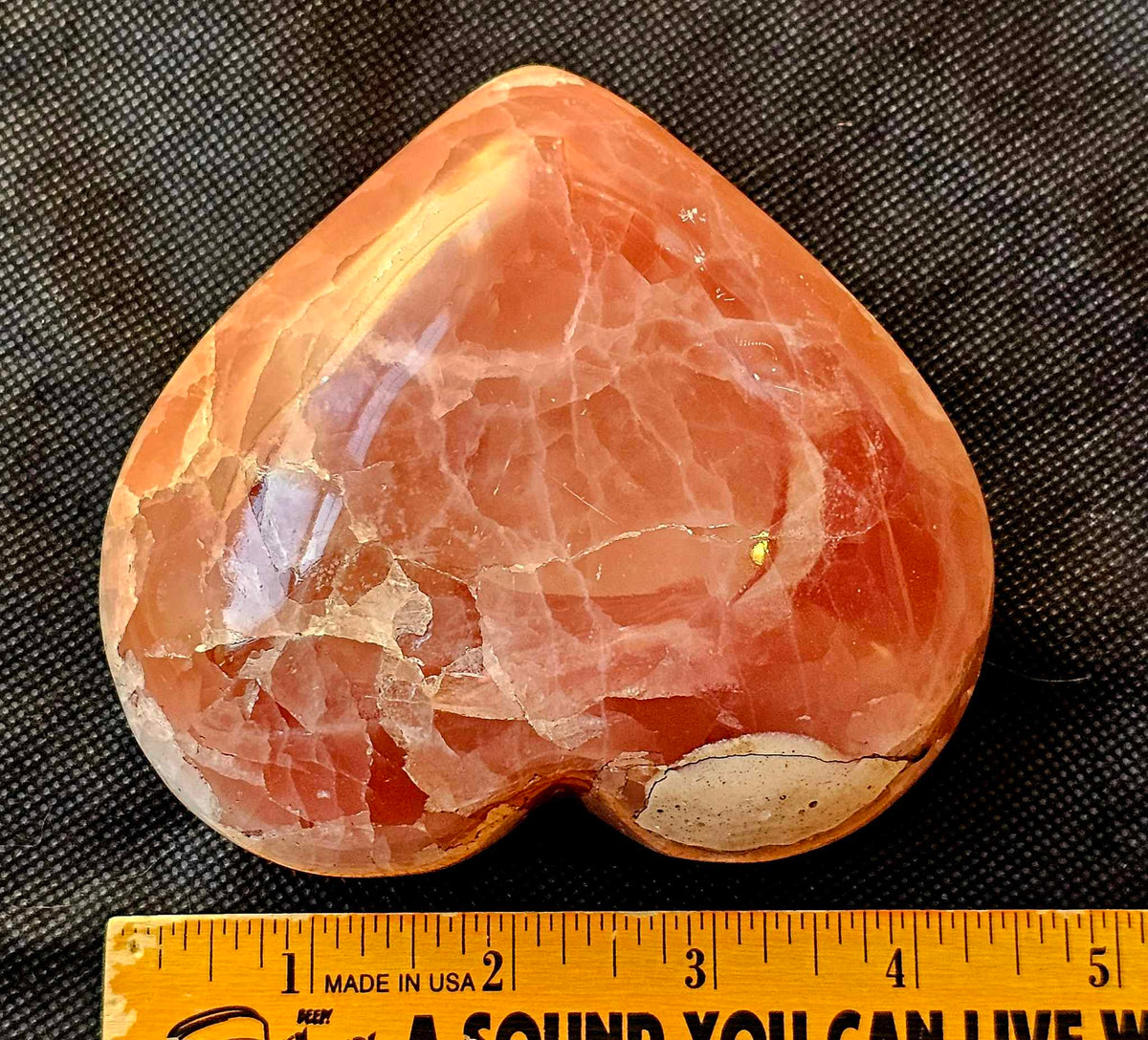 XXL Rose Calcite Crystal Puffy Heart 💕🌹🩷🌸🌷 – Erika's Classy Crystals