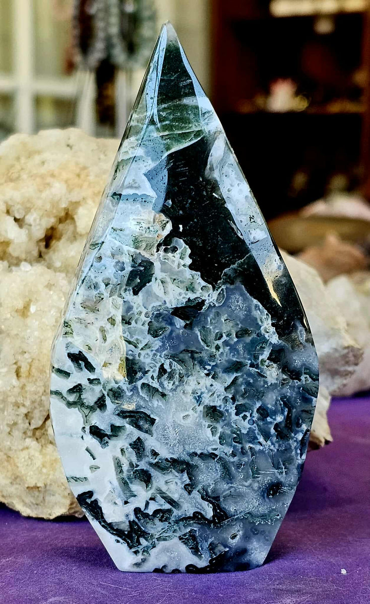 MD. Tree Agate Crystal Freeform 💚🤍🌿 – Erika's Classy Crystals
