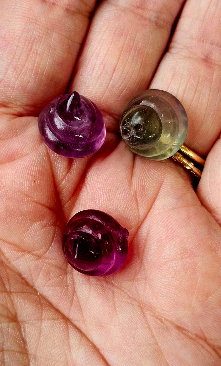 Rainbow Fluorite Crystal Mini Poop Emoji 💩 – Erika's Classy Crystals